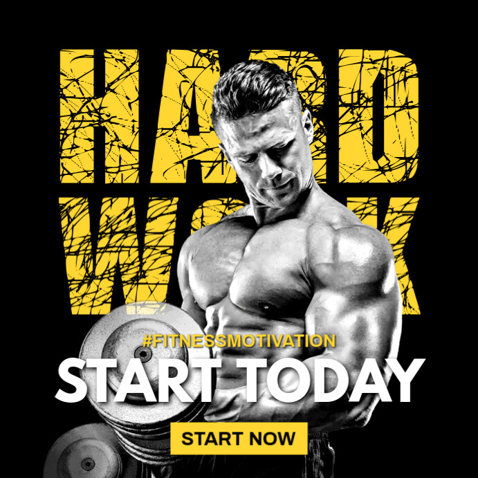 Copy of Black Professional Gym And Fitness Instagram Post | PosterMyWall