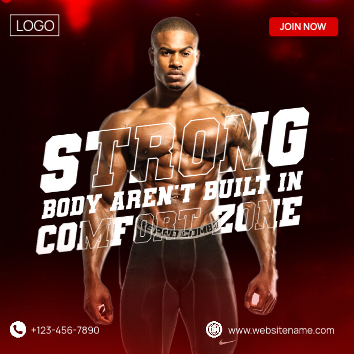 Black Professional Gym And Fitness Instagram Post Template | PosterMyWall