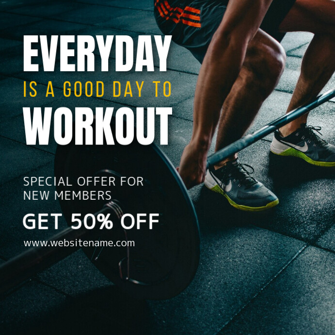 Black Professional Gym And Fitness Instagram Post Template | PosterMyWall