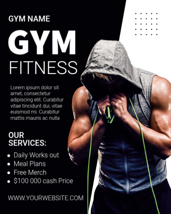Plantilla de Black Professional Gym Instagram Portrait | PosterMyWall
