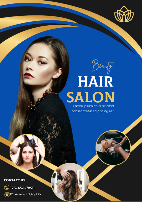 Black Professional Hair Salon Post A4 Template | PosterMyWall