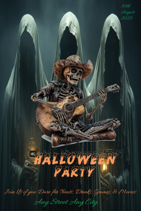 Black Professional Halloween Concert Poster Template | PosterMyWall