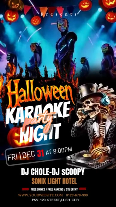 Copy of Black Professional Halloween Karaoke Spooky Mic Night Instagram ...
