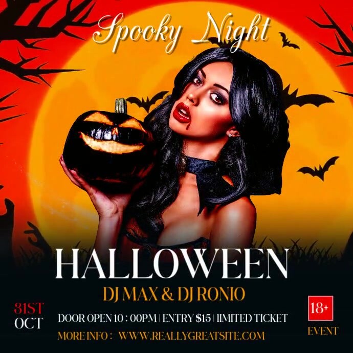 Black Professional Halloween Video Instagram Post Template | PosterMyWall