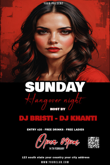 Copy of Black Professional Hangover Sunday Poster | PosterMyWall