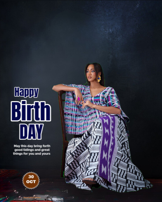 Copy of Black Professional Happy Birthday Design Templates Instagram ...