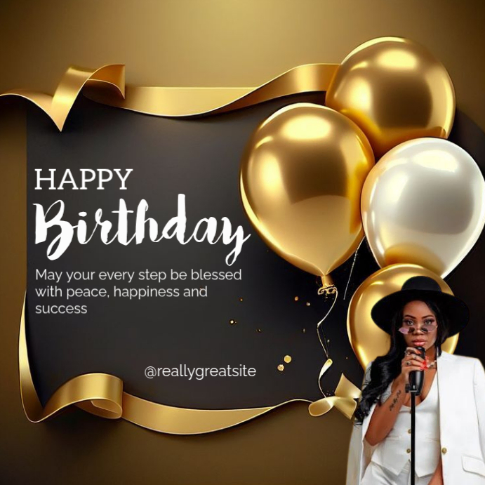Black Professional Happy Birthday Instagram Post Template | PosterMyWall