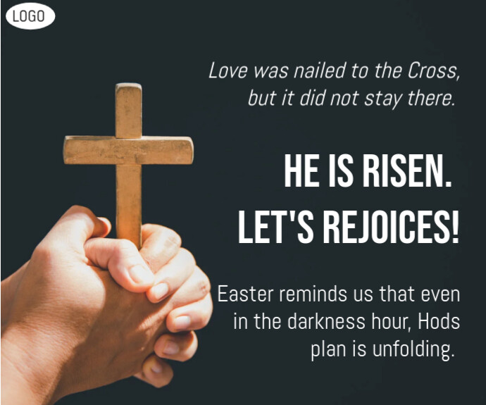 Plantilla de Black Professional Happy Easter Medium Rectangle ...