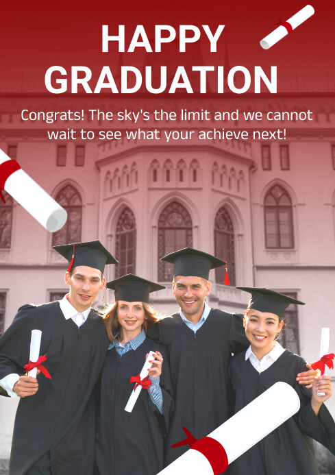 Modèle Black Professional Happy Graduation A4 | PosterMyWall