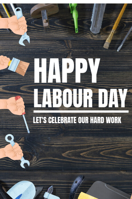Black Professional Happy Labour Day Poster Template | PosterMyWall