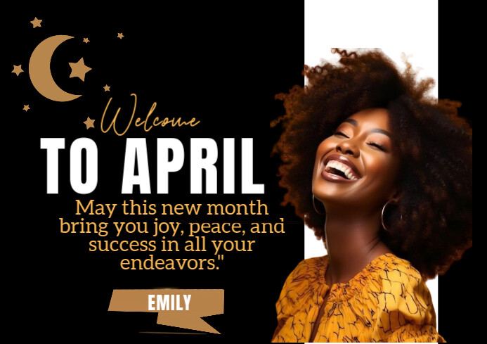 Black Professional Happy New Month A1 Template | PosterMyWall