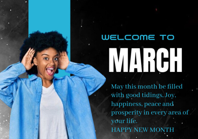 Black Professional Happy New Month A5 Template | PosterMyWall