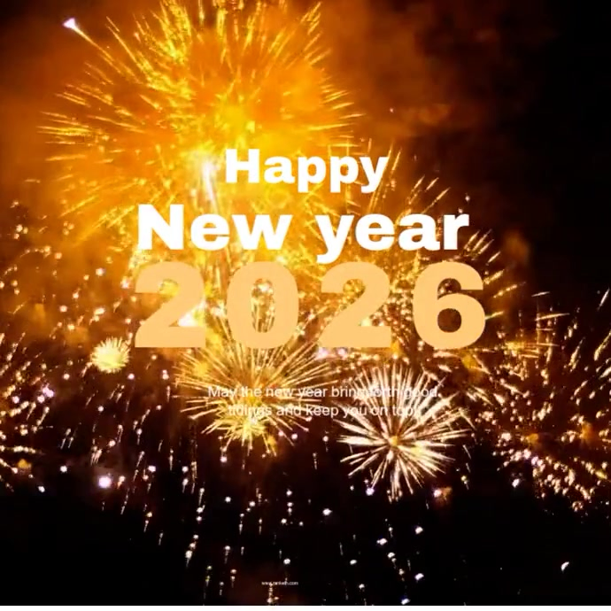 Black Professional Happy New Year 2026 Instagram Post Template ...