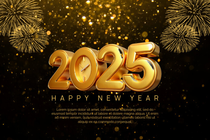 Black Professional Happy New Year Poster Template | PosterMyWall
