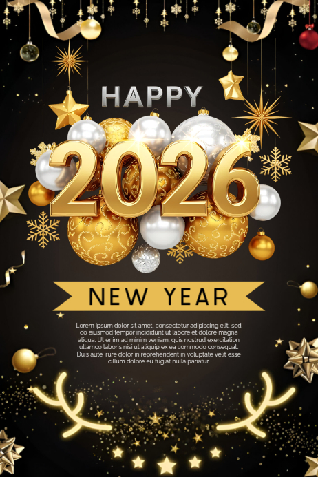 Copy of Black Professional Happy New Year Poster | PosterMyWall