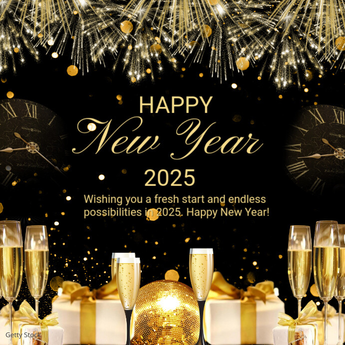 Black Professional Happy New Year Quotes Instagram Post Template ...