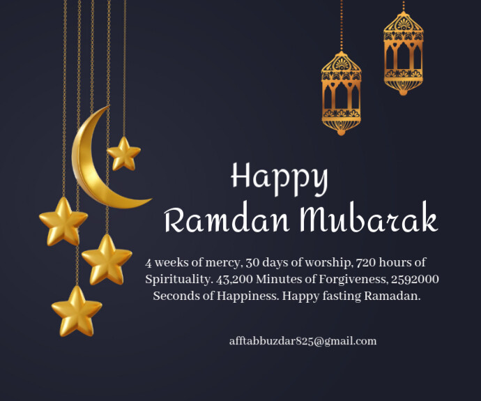 Copy of Black Professional Happy Ramadan Al Mubarak Best Wishes Medium ...