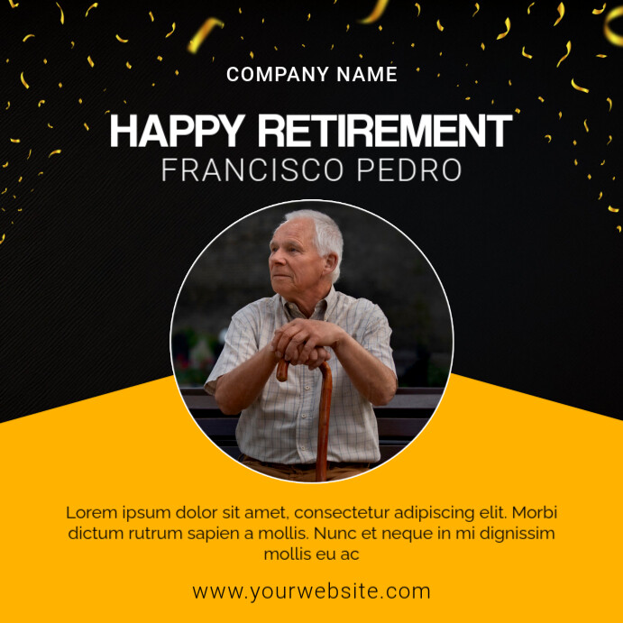 Black Professional Happy Retirement Instagram Post Templat | PosterMyWall