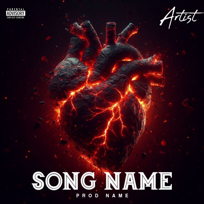 Black Professional Heart Album Cover Artwork Album Cover Template ...