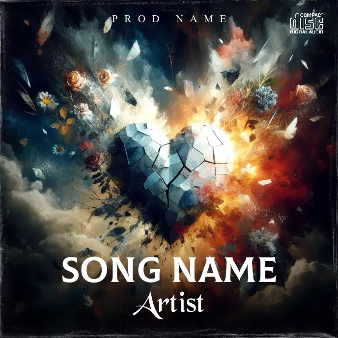 Black Professional Heart Album Cover Template | PosterMyWall