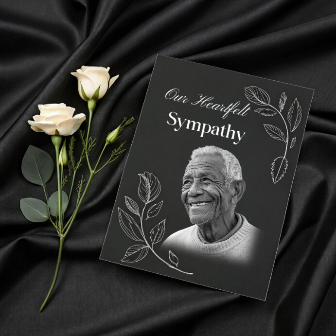 Black Professional Heartfelt Sympathy Instagram Post Template ...