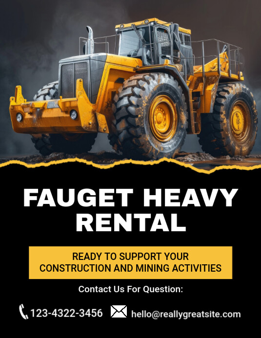 Black Professional Heavy Rental Flyer (us Letter) Template | PosterMyWall