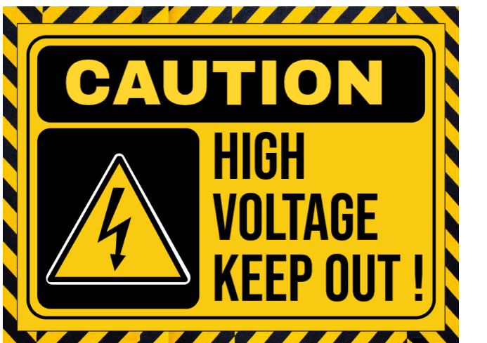 Black professional high voltage warning a4 Template | PosterMyWall