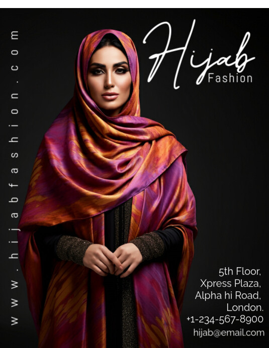 Plantilla de Black Professional Hijab Fashion Flyer (us Letter ...