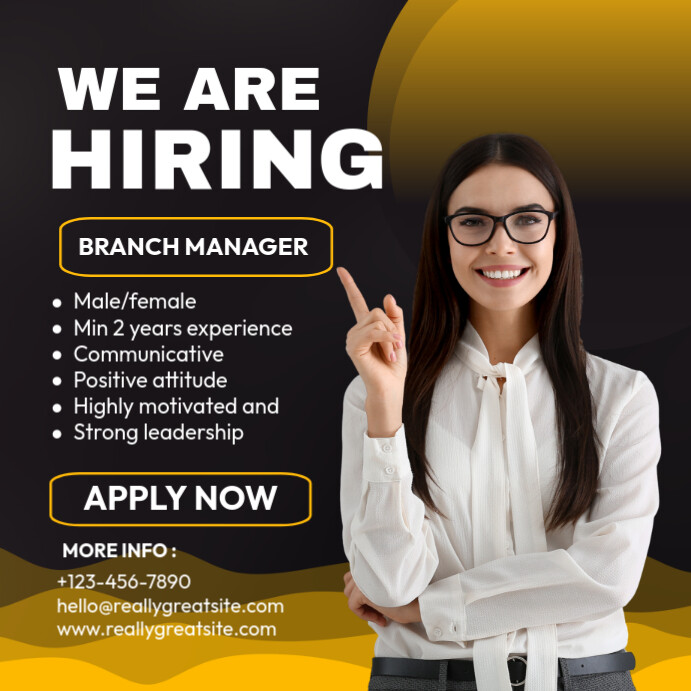 Black Professional Hiring Instagram Post Template | PosterMyWall