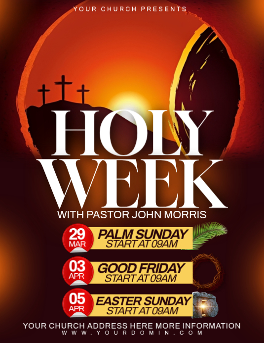 Black Professional Holy Week Church Event Flyer Template | PosterMyWall