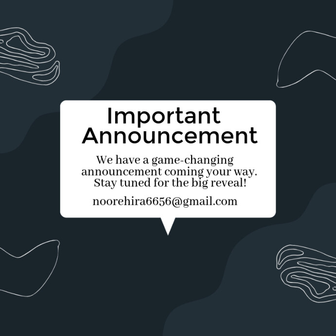 Black Professional Important Announcement Posters Instagram Post ...