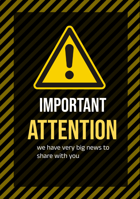 Copy of Black Professional Important Attention Templa | PosterMyWall