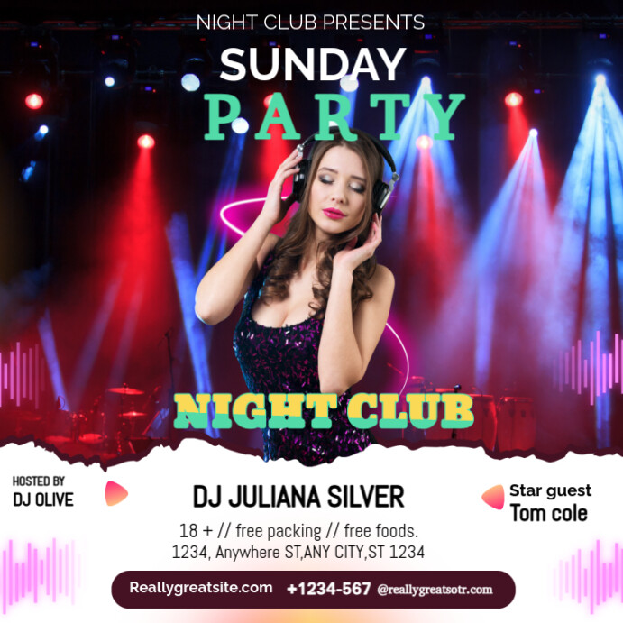 Black Professional Instagram Night Club Party Instagram Post Template ...