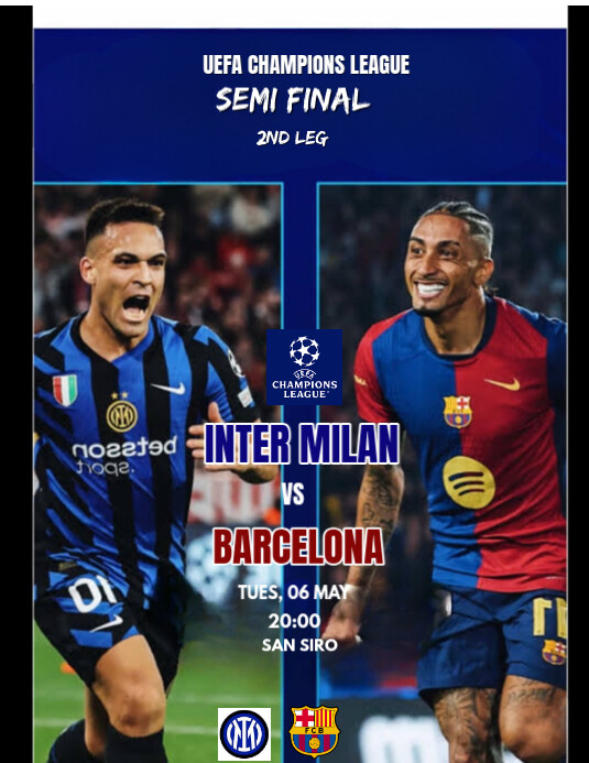 Black Professional Inter Milan Vs Barcelona Ucl Semifinals 2nd Leg ...