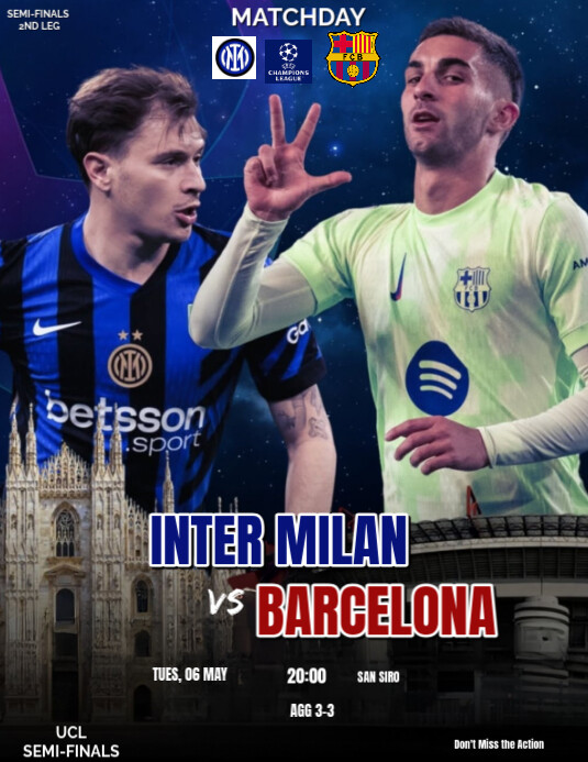 Copy of Black Professional Inter Milan Vs Barcelona Ucl Semifinals 2nd ...
