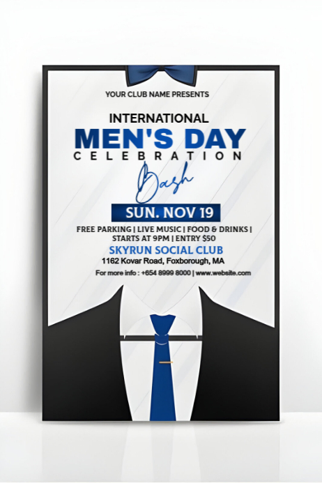 Black Professional International Men's Day Poster Template | PosterMyWall