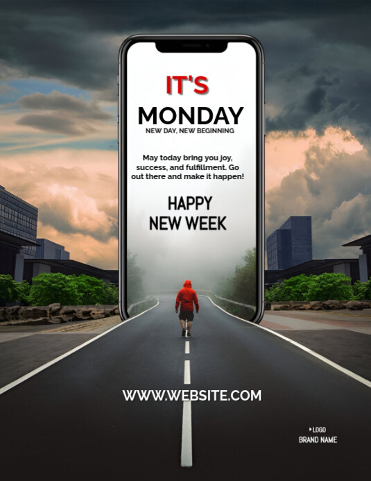 Black Professional It's Monday, Happy New Week Flyer (us Letter ...