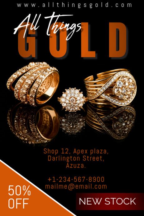 Black Professional Jewelry Shop Poster Template | PosterMyWall