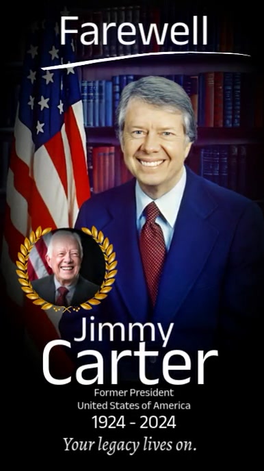 Plantilla de Black Professional Jimmy Carter Digital Display (9:16 ...