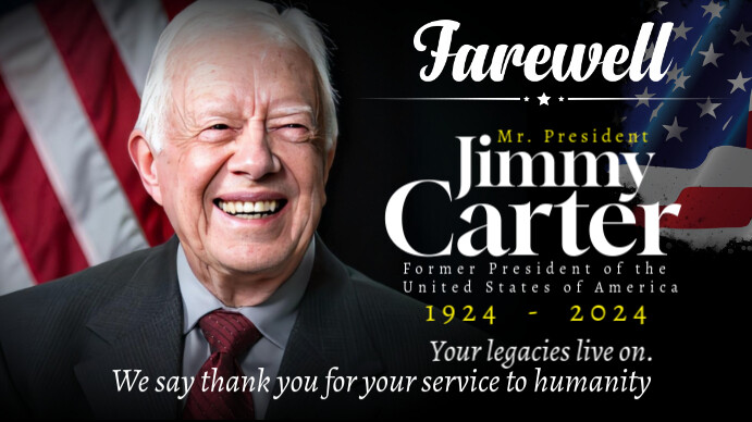 Plantilla de Black Professional Jimmy Carter Youtube Channel Cover ...