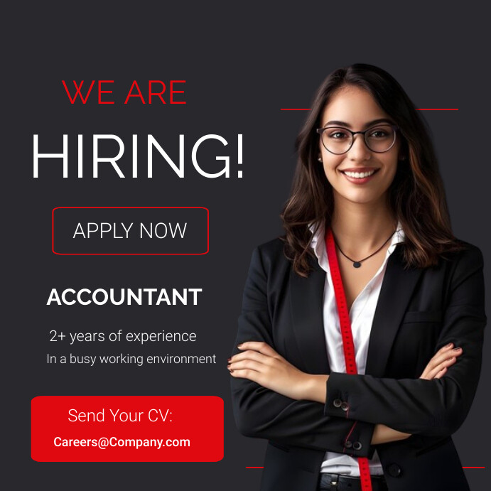 Copy of Black Professional Job Vacancy Ad Instagram P | PosterMyWall