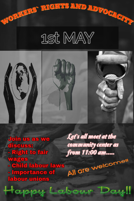 Black Professional Labour Poster Template | PosterMyWall