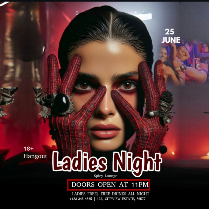 Black Professional Ladies Night Party Instagram Post Template ...