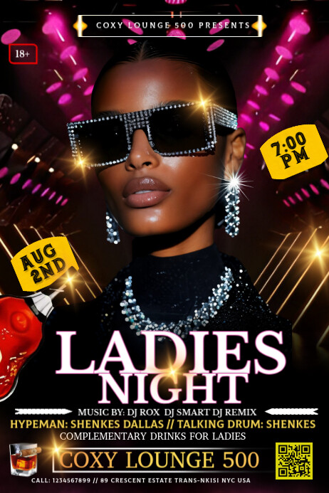 Black Professional Ladies Night Party Poster Template | PosterMyWall