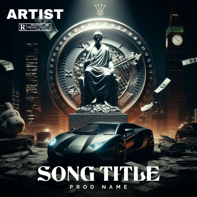 Black Professional Lamborghini Album Cover Template | PosterMyWall