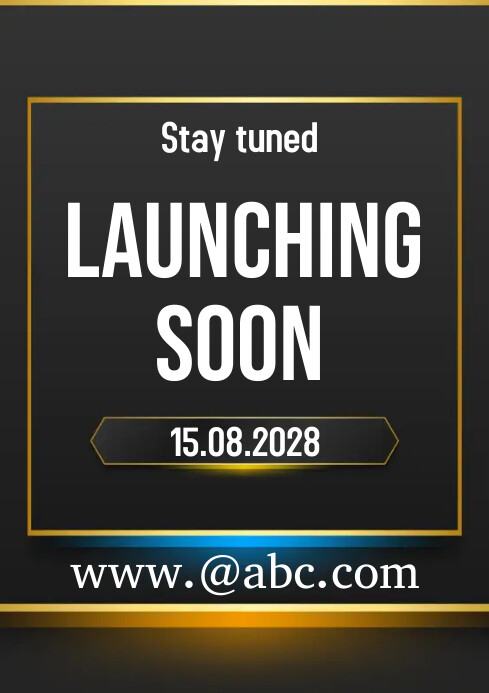 Black Professional Launching Soon Notice A4 Template | PosterMyWall
