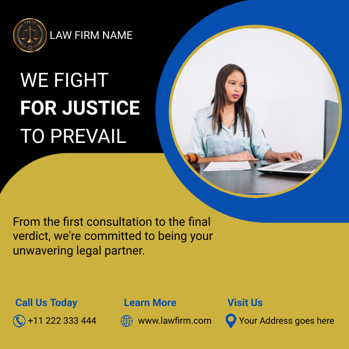 Black Professional Law Firm Flyer Instagram Template | PosterMyWall