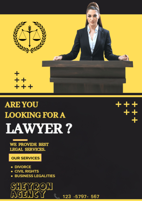 Black Professional Law Firm Flyer Poster Template A4 | PosterMyWall
