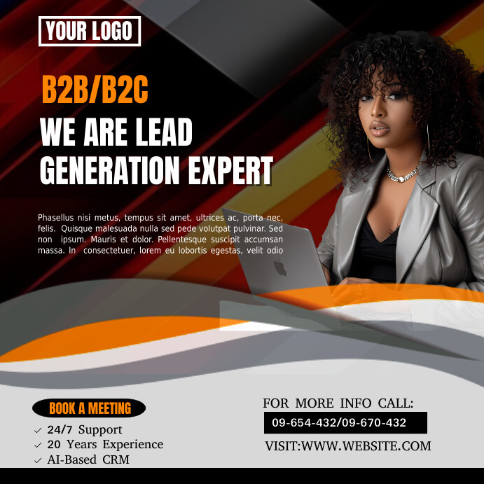 Black Professional Lead Generation Expert Des Template | PosterMyWall