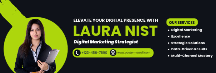 Black Professional Linkedin Banner Template | PosterMyWall